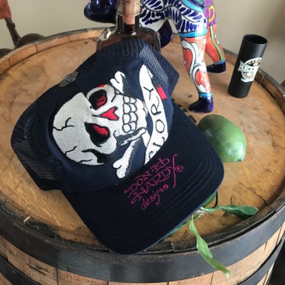Ed Hardy | Accessories | Ed Hardy Stitch Death Or Glory Skull Trucker ...